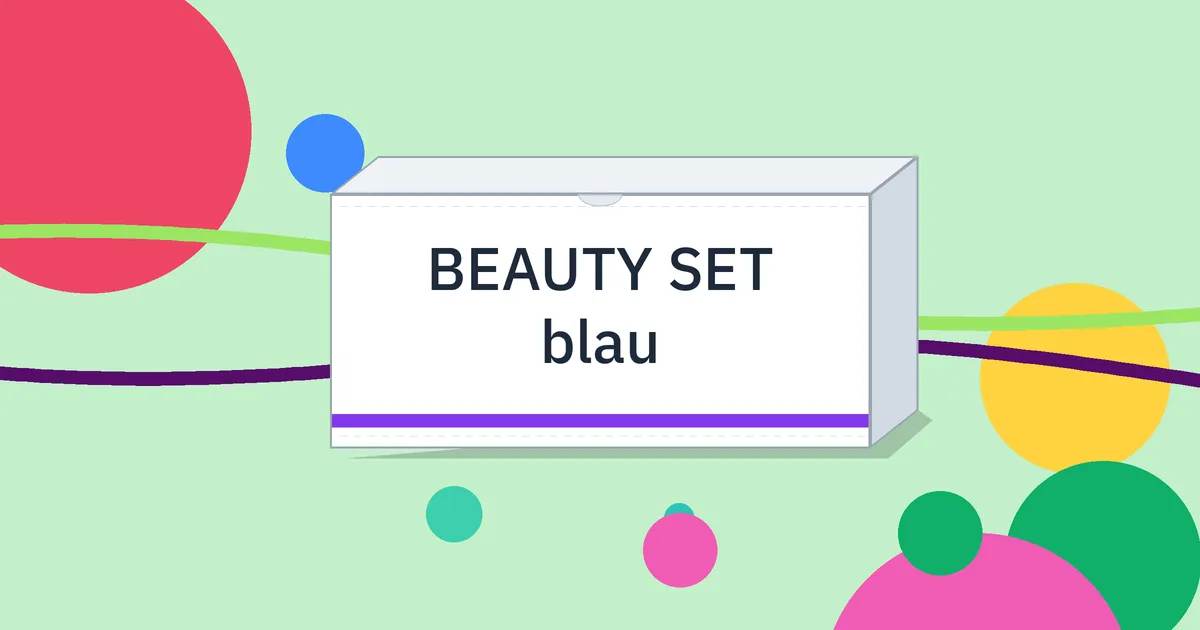 Symbolbild: Packung mit der Aufschrift BEAUTY SET blau (PZN 07738588) – Verfügbarkeit und Bezug in Apotheken in Frankfurt am Main