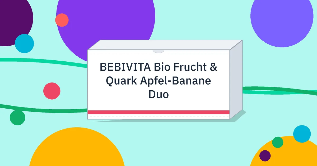 Symbolbild: Packung mit der Aufschrift BEBIVITA Bio Frucht & Quark Apfel-Banane Duo (PZN 16838231) – Verfügbarkeit und Bezug in Apotheken in Frankfurt am Main