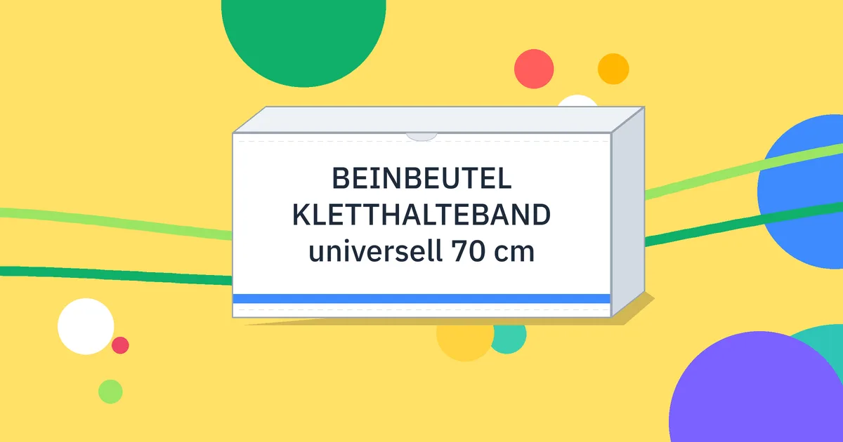 Symbolbild: Packung mit der Aufschrift BEINBEUTEL KLETTHALTEBAND universell 70 cm (PZN 09061204) – Verfügbarkeit und Bezug in Apotheken in Frankfurt am Main