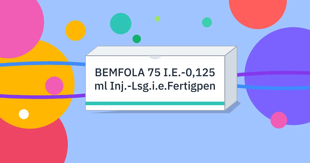 Symbolbild: Packung mit der Aufschrift BEMFOLA 75 I.E.-0,125 ml Inj.-Lsg.i.e.Fertigpen (PZN 18704612) – Verfügbarkeit und Bezug in Apotheken in Frankfurt am Main