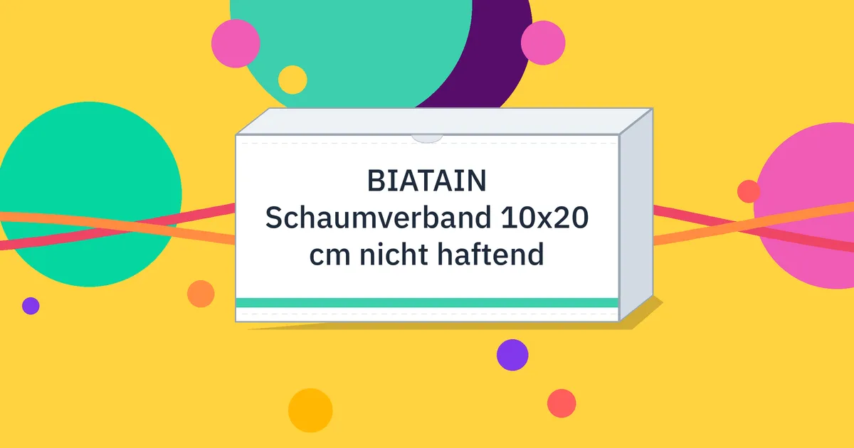 Symbolbild: Packung mit der Aufschrift BIATAIN Schaumverband 10x20 cm nicht haftend (PZN 12379938) – Verfügbarkeit und Bezug in Apotheken in Frankfurt am Main