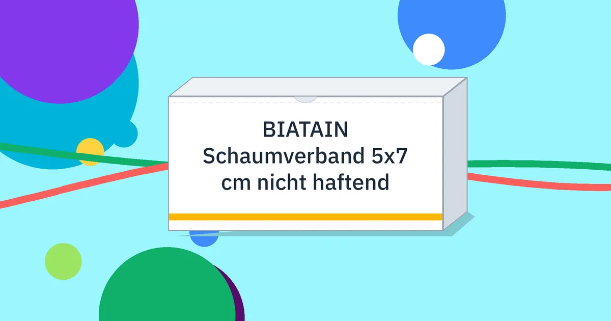 Symbolbild: Packung mit der Aufschrift BIATAIN Schaumverband 5x7 cm nicht haftend (PZN 10782009) – Verfügbarkeit und Bezug in Apotheken in Frankfurt am Main