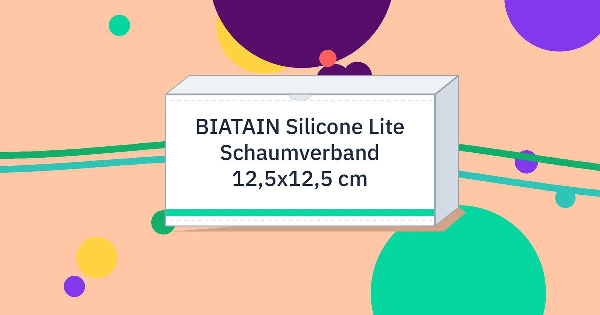 Symbolbild: Packung mit der Aufschrift BIATAIN Silicone Lite Schaumverband 12,5x12,5 cm (PZN 18123022) – Verfügbarkeit und Bezug in Apotheken in Frankfurt am Main