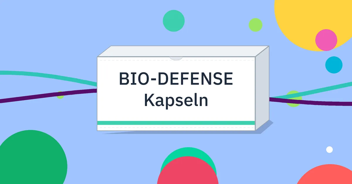 Symbolbild: Packung mit der Aufschrift BIO-DEFENSE Kapseln (PZN 15306414) – Verfügbarkeit und Bezug in Apotheken in Frankfurt am Main