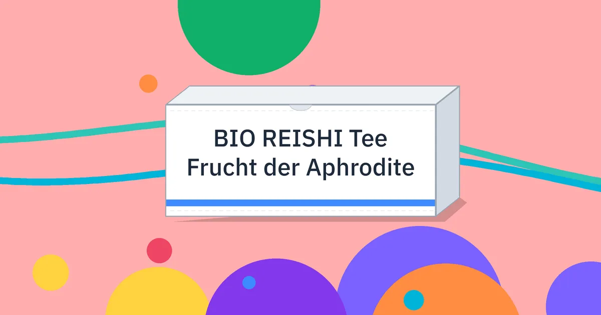 Symbolbild: Packung mit der Aufschrift BIO REISHI Tee Frucht der Aphrodite (PZN 16017072) – Verfügbarkeit und Bezug in Apotheken in Frankfurt am Main