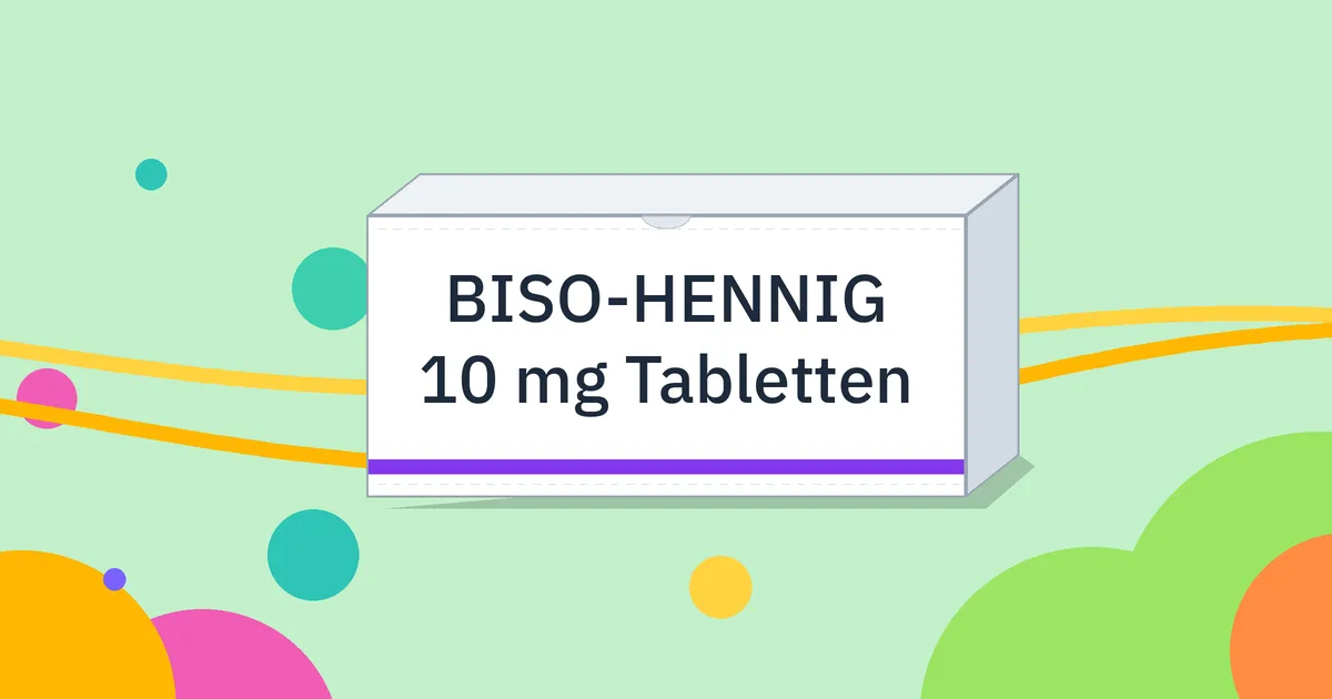 Symbolbild: Packung mit der Aufschrift BISO-HENNIG 10 mg Tabletten (PZN 02121191) – Verfügbarkeit und Bezug in Apotheken in Frankfurt am Main