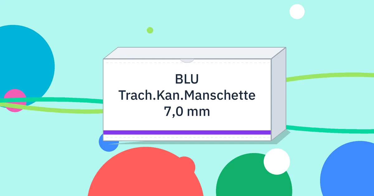 Symbolbild: Packung mit der Aufschrift BLU Trach.Kan.Manschette 7,0 mm (PZN 09216339) – Verfügbarkeit und Bezug in Apotheken in Frankfurt am Main