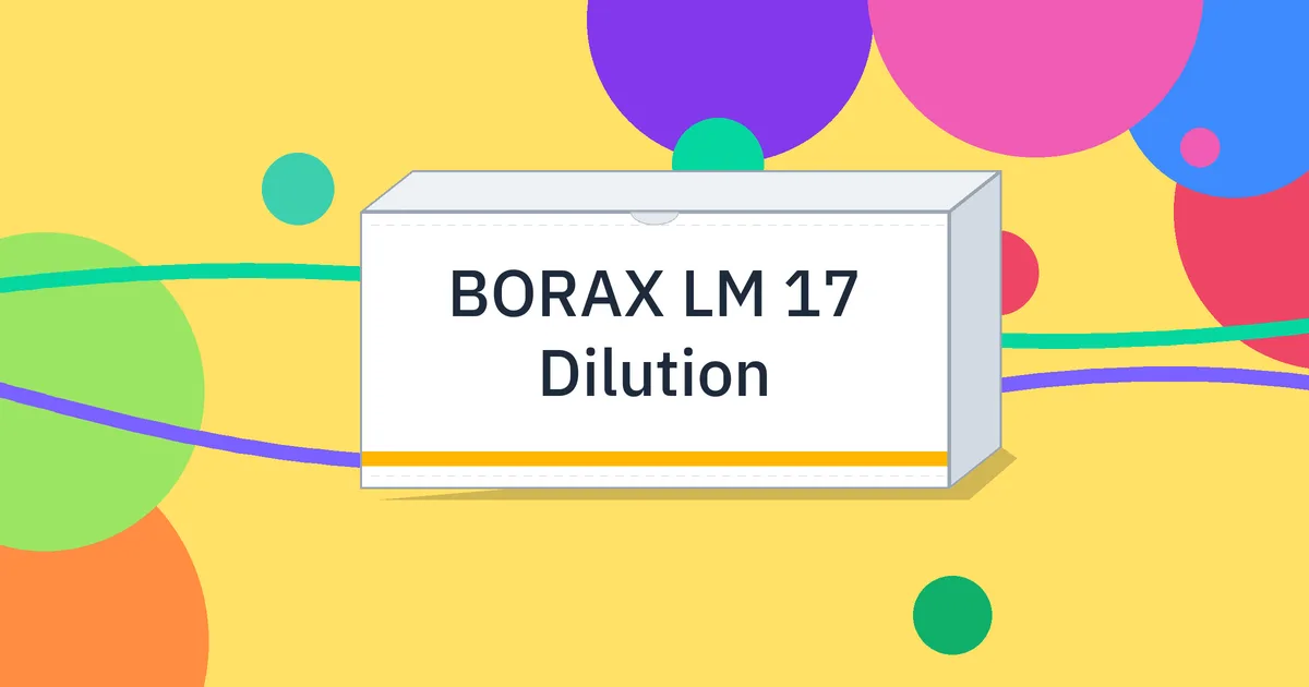Symbolbild: Packung mit der Aufschrift BORAX LM 17 Dilution (PZN 12796180) – Verfügbarkeit und Bezug in Apotheken in Frankfurt am Main