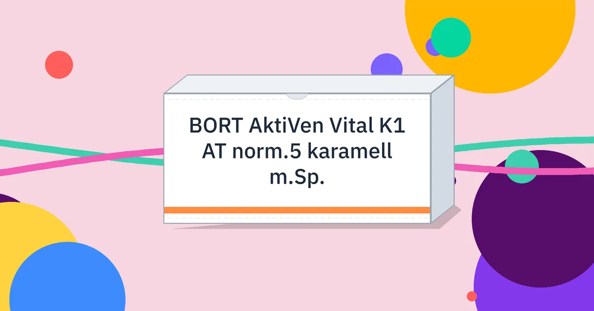 Symbolbild: Packung mit der Aufschrift BORT AktiVen Vital K1 AT norm.5 karamell m.Sp. (PZN 13737104) – Verfügbarkeit und Bezug in Apotheken in Frankfurt am Main
