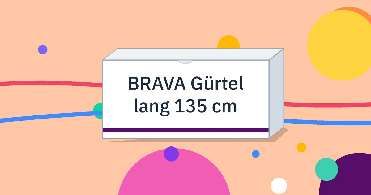 Symbolbild: Packung mit der Aufschrift BRAVA Gürtel lang 135 cm (PZN 15566954) – Verfügbarkeit und Bezug in Apotheken in Frankfurt am Main