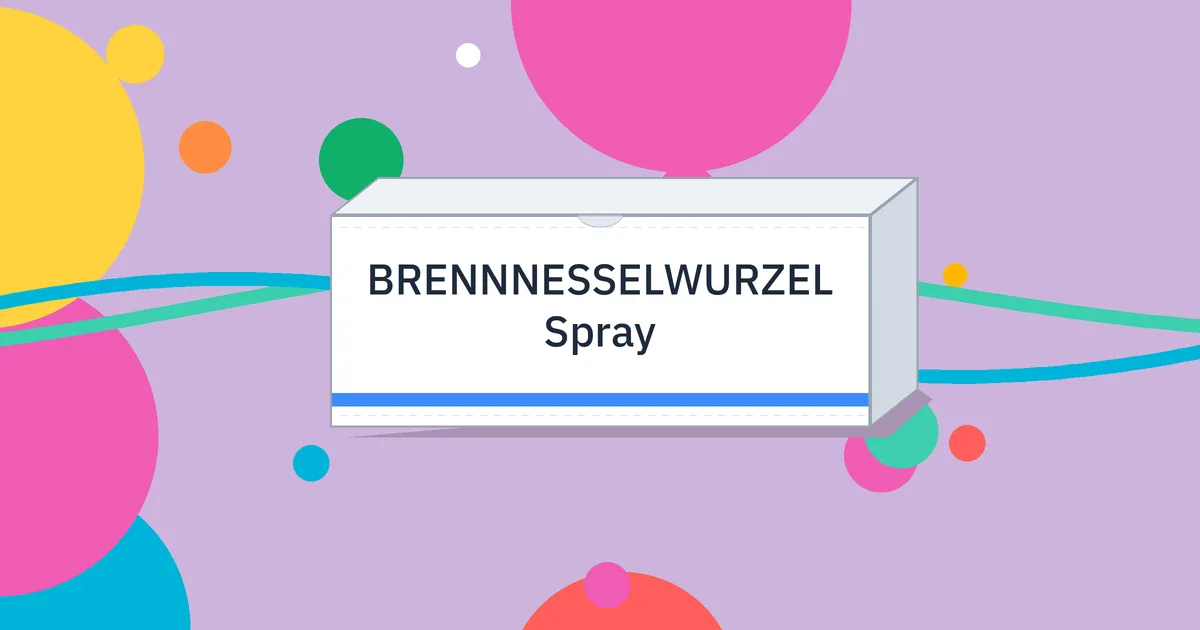 Symbolbild: Packung mit der Aufschrift BRENNNESSELWURZEL Spray (PZN 11712287) – Verfügbarkeit und Bezug in Apotheken in Frankfurt am Main