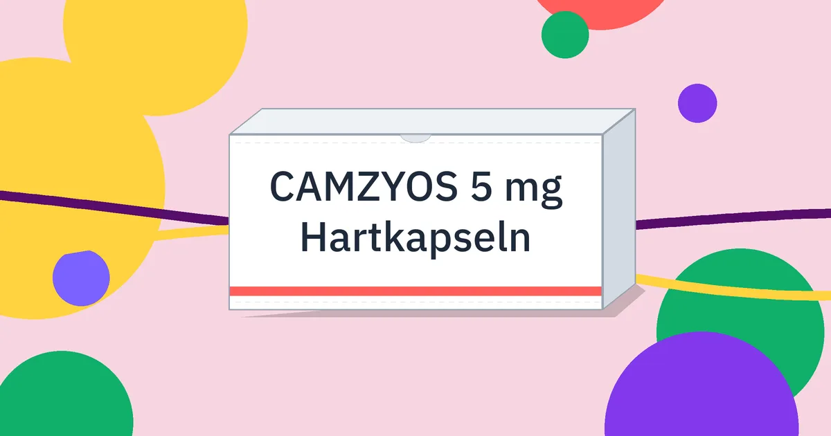 Symbolbild: Packung mit der Aufschrift CAMZYOS 5 mg Hartkapseln (PZN 18030361) – Verfügbarkeit und Bezug in Apotheken in Frankfurt am Main