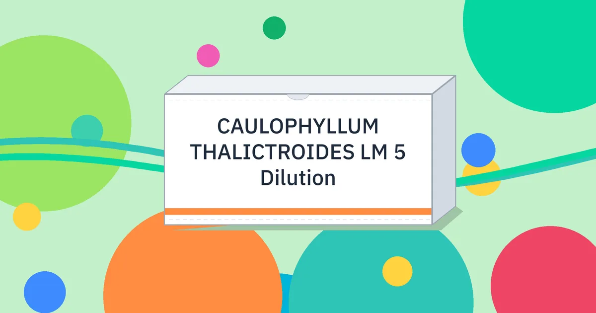 Symbolbild: Packung mit der Aufschrift CAULOPHYLLUM THALICTROIDES LM 5 Dilution (PZN 13434680) – Verfügbarkeit und Bezug in Apotheken in Frankfurt am Main