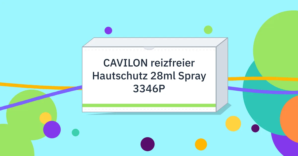Symbolbild: Packung mit der Aufschrift CAVILON reizfreier Hautschutz 28ml Spray 3346P (PZN 15258655) – Verfügbarkeit und Bezug in Apotheken in Frankfurt am Main