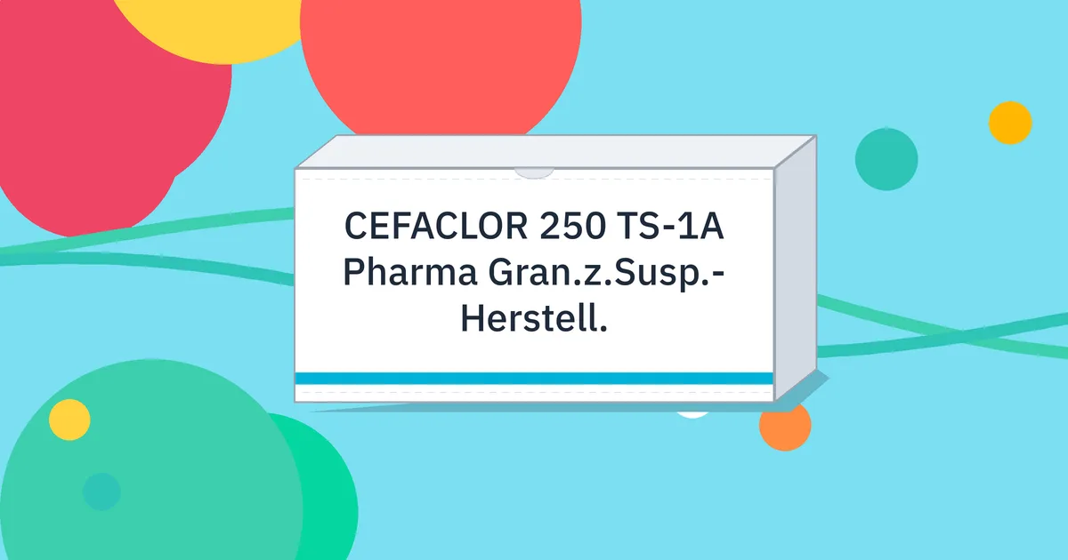 Symbolbild: Packung mit der Aufschrift CEFACLOR 250 TS-1A Pharma Gran.z.Susp.-Herstell. (PZN 00113750) – Verfügbarkeit und Bezug in Apotheken in Frankfurt am Main
