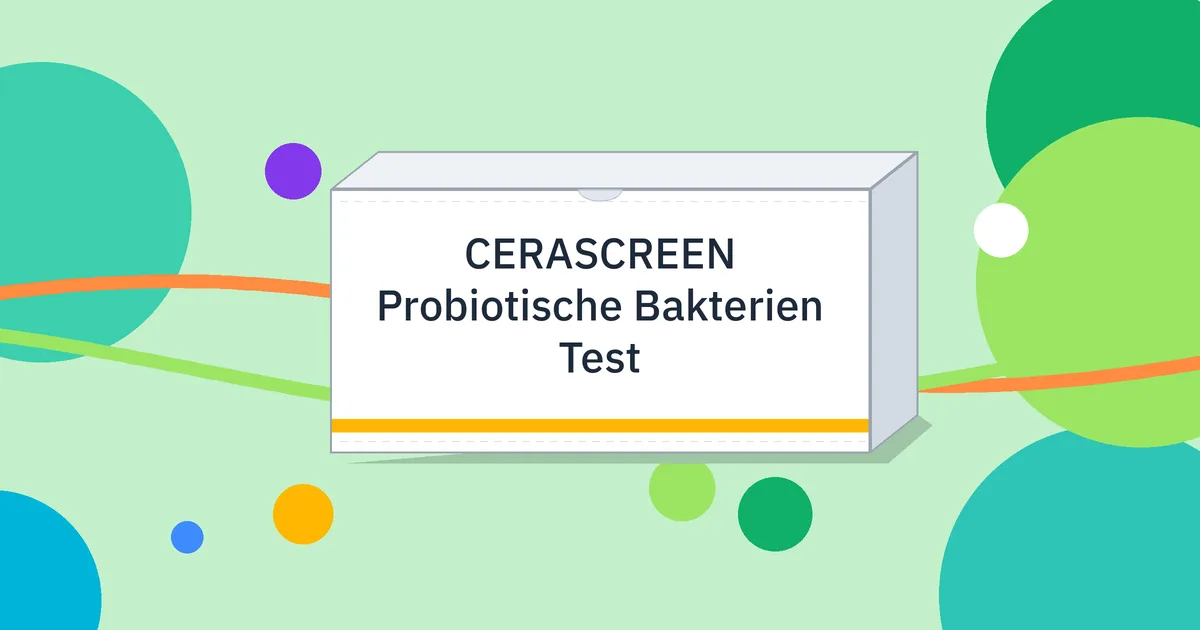 Symbolbild: Packung mit der Aufschrift CERASCREEN Probiotische Bakterien Test (PZN 18602946) – Verfügbarkeit und Bezug in Apotheken in Frankfurt am Main