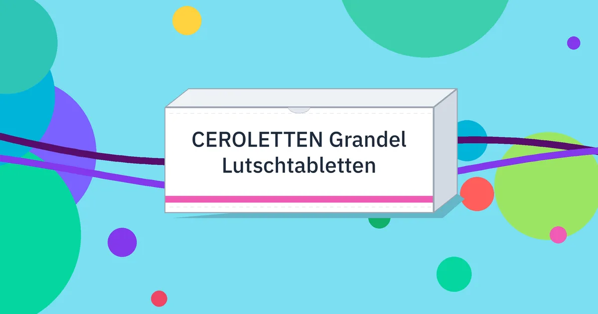 Symbolbild: Packung mit der Aufschrift CEROLETTEN Grandel Lutschtabletten (PZN 00949661) – Verfügbarkeit und Bezug in Apotheken in Frankfurt am Main