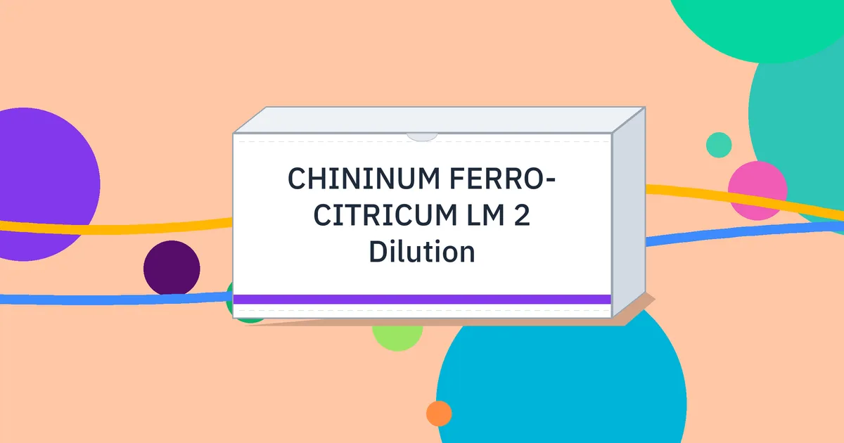 Symbolbild: Packung mit der Aufschrift CHININUM FERRO-CITRICUM LM 2 Dilution (PZN 13442107) – Verfügbarkeit und Bezug in Apotheken in Frankfurt am Main