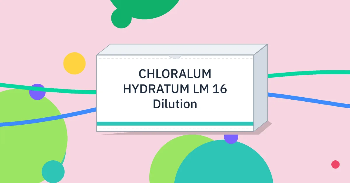 Symbolbild: Packung mit der Aufschrift CHLORALUM HYDRATUM LM 16 Dilution (PZN 13444141) – Verfügbarkeit und Bezug in Apotheken in Frankfurt am Main