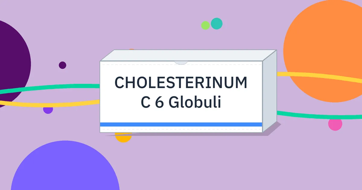 Symbolbild: Packung mit der Aufschrift CHOLESTERINUM C 6 Globuli (PZN 19716712) – Verfügbarkeit und Bezug in Apotheken in Frankfurt am Main