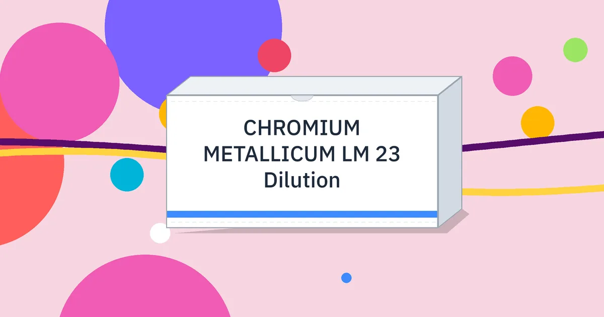 Symbolbild: Packung mit der Aufschrift CHROMIUM METALLICUM LM 23 Dilution (PZN 12817930) – Verfügbarkeit und Bezug in Apotheken in Frankfurt am Main