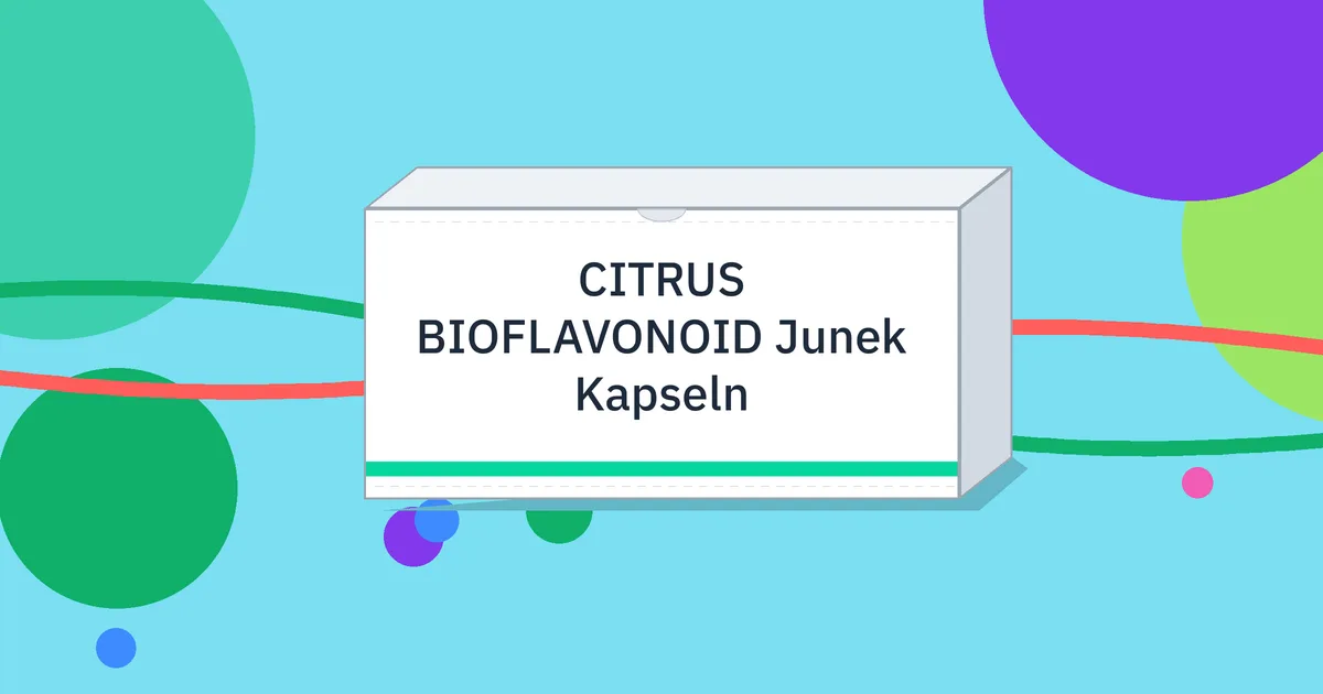 Symbolbild: Packung mit der Aufschrift CITRUS BIOFLAVONOID Junek Kapseln (PZN 05898000) – Verfügbarkeit und Bezug in Apotheken in Frankfurt am Main
