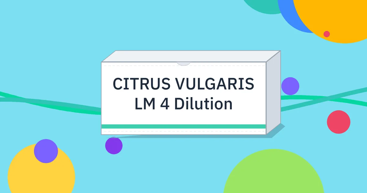 Symbolbild: Packung mit der Aufschrift CITRUS VULGARIS LM 4 Dilution (PZN 12821676) – Verfügbarkeit und Bezug in Apotheken in Frankfurt am Main