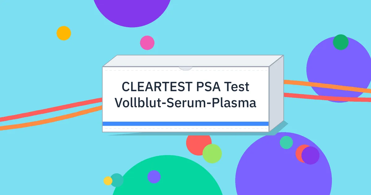 Symbolbild: Packung mit der Aufschrift CLEARTEST PSA Test Vollblut-Serum-Plasma (PZN 17903054) – Verfügbarkeit und Bezug in Apotheken in Frankfurt am Main