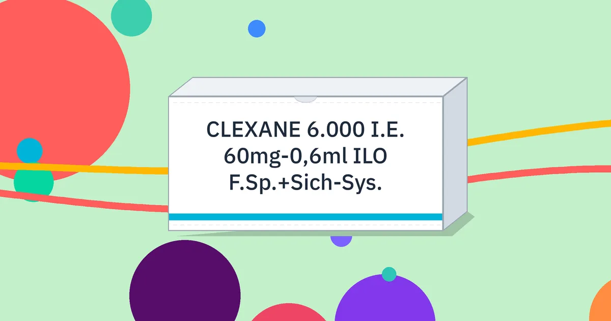 Symbolbild: Packung mit der Aufschrift CLEXANE 6.000 I.E. 60mg-0,6ml ILO F.Sp.+Sich-Sys. (PZN 13827474) – Verfügbarkeit und Bezug in Apotheken in Frankfurt am Main