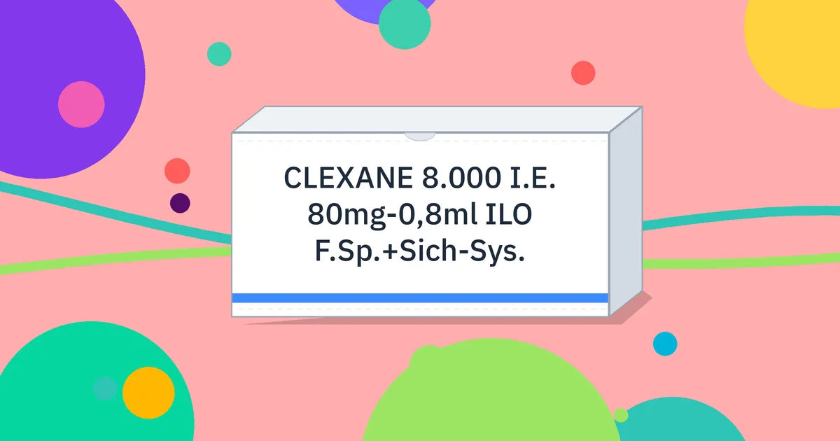 Symbolbild: Packung mit der Aufschrift CLEXANE 8.000 I.E. 80mg-0,8ml ILO F.Sp.+Sich-Sys. (PZN 09326884) – Verfügbarkeit und Bezug in Apotheken in Frankfurt am Main