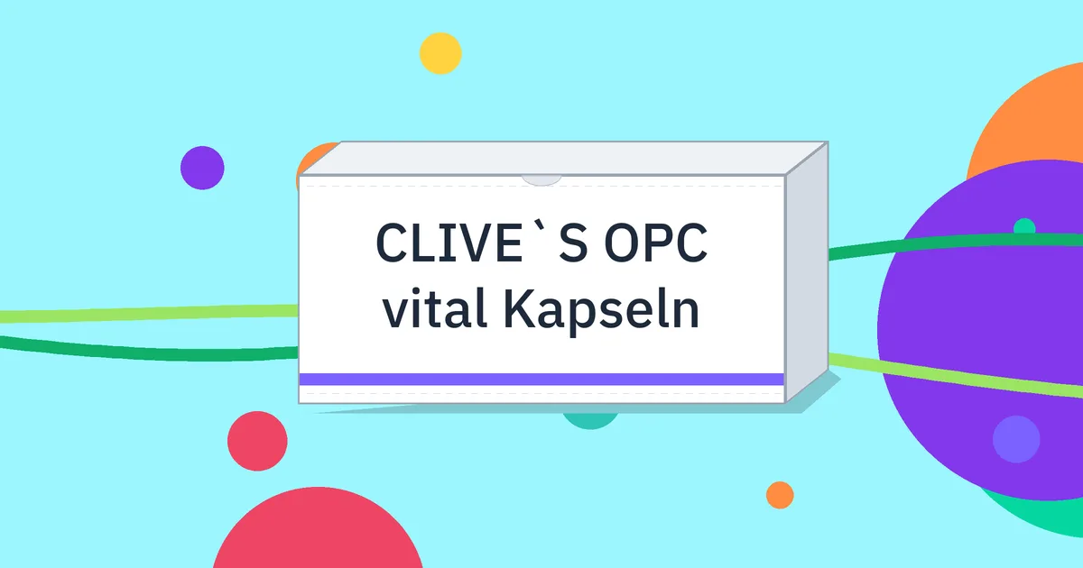 Symbolbild: Packung mit der Aufschrift CLIVE`S OPC vital Kapseln (PZN 13815382) – Verfügbarkeit und Bezug in Apotheken in Frankfurt am Main