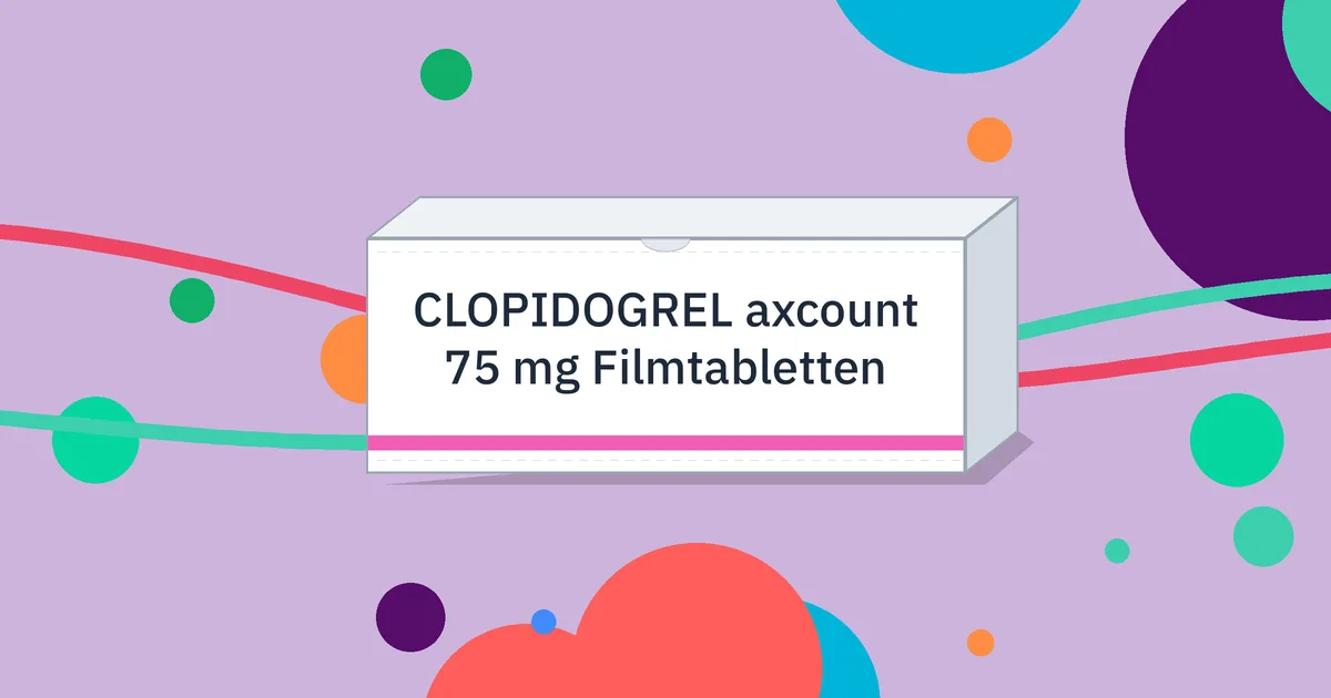 Symbolbild: Packung mit der Aufschrift CLOPIDOGREL axcount 75 mg Filmtabletten (PZN 11343884) – Verfügbarkeit und Bezug in Apotheken in Frankfurt am Main