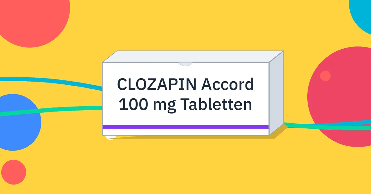 Symbolbild: Packung mit der Aufschrift CLOZAPIN Accord 100 mg Tabletten (PZN 19103240) – Verfügbarkeit und Bezug in Apotheken in Frankfurt am Main