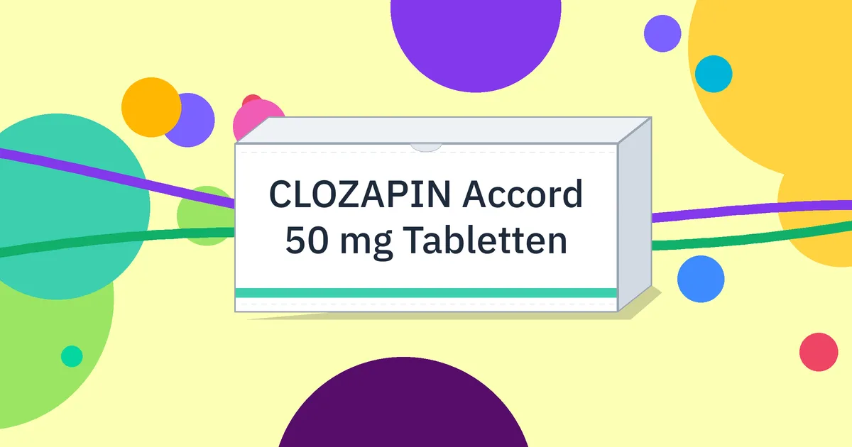 Symbolbild: Packung mit der Aufschrift CLOZAPIN Accord 50 mg Tabletten (PZN 19103234) – Verfügbarkeit und Bezug in Apotheken in Frankfurt am Main