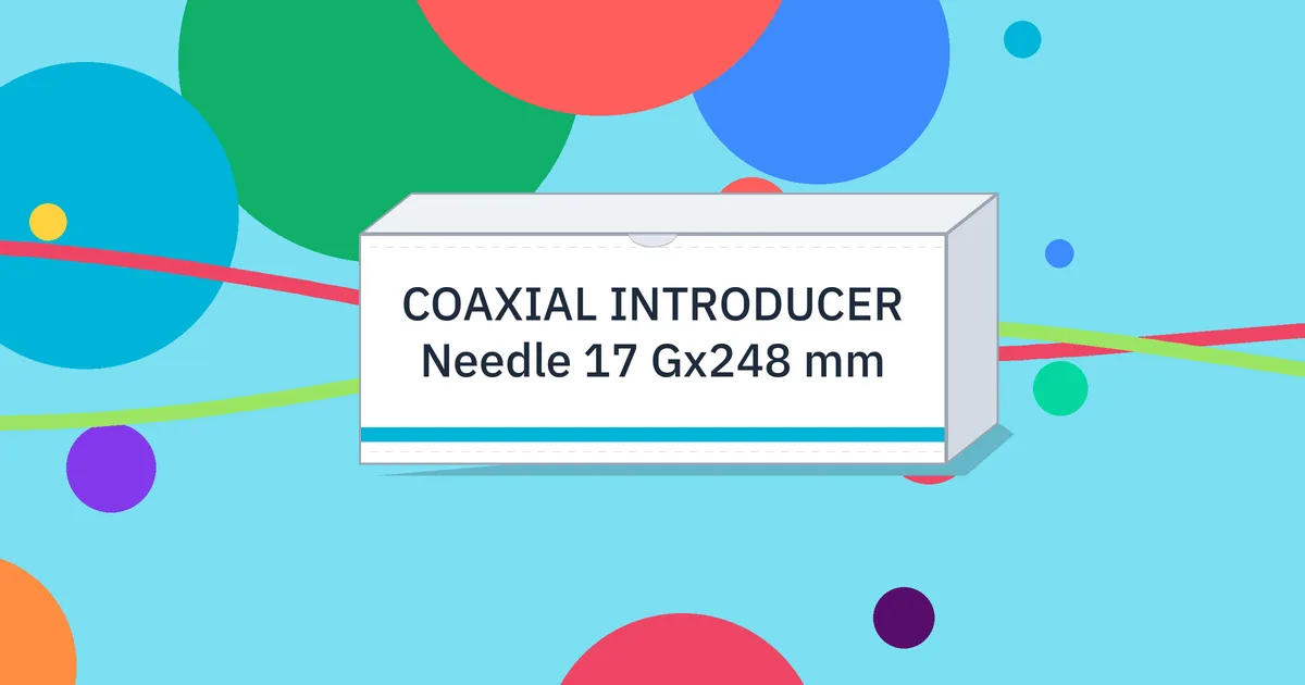 Symbolbild: Packung mit der Aufschrift COAXIAL INTRODUCER Needle 17 Gx248 mm (PZN 14384085) – Verfügbarkeit und Bezug in Apotheken in Frankfurt am Main