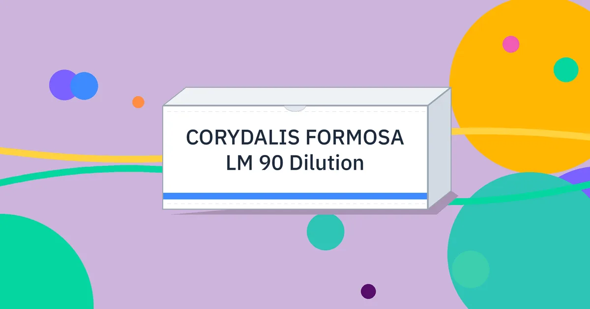 Symbolbild: Packung mit der Aufschrift CORYDALIS FORMOSA LM 90 Dilution (PZN 13454286) – Verfügbarkeit und Bezug in Apotheken in Frankfurt am Main
