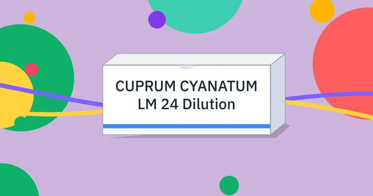Symbolbild: Packung mit der Aufschrift CUPRUM CYANATUM LM 24 Dilution (PZN 13458338) – Verfügbarkeit und Bezug in Apotheken in Frankfurt am Main