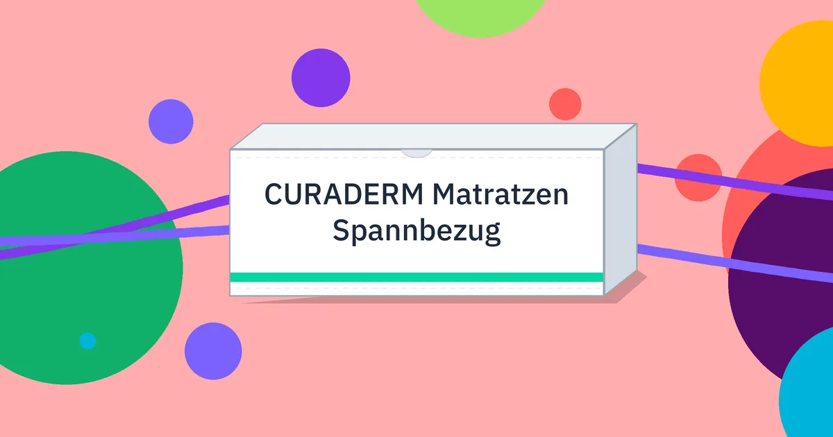 Symbolbild: Packung mit der Aufschrift CURADERM Matratzen Spannbezug (PZN 04652337) – Verfügbarkeit und Bezug in Apotheken in Frankfurt am Main