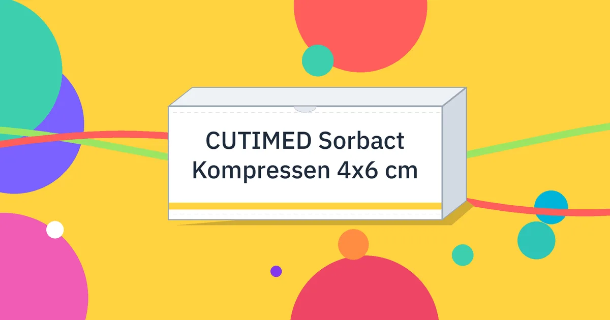 Symbolbild: Packung mit der Aufschrift CUTIMED Sorbact Kompressen 4x6 cm (PZN 20544937) – Verfügbarkeit und Bezug in Apotheken in Frankfurt am Main