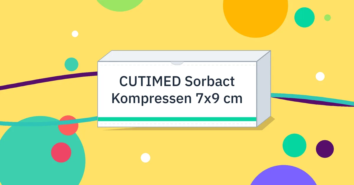 Symbolbild: Packung mit der Aufschrift CUTIMED Sorbact Kompressen 7x9 cm (PZN 16827836) – Verfügbarkeit und Bezug in Apotheken in Frankfurt am Main
