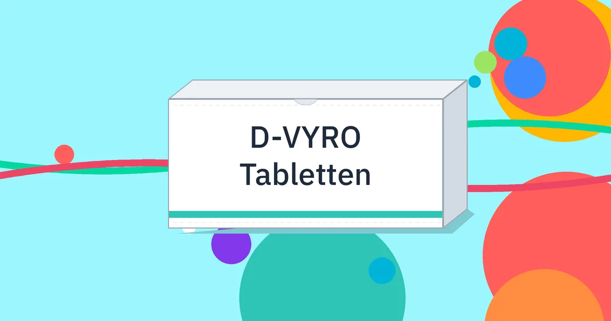 Symbolbild: Packung mit der Aufschrift D-VYRO Tabletten (PZN 20606182) – Verfügbarkeit und Bezug in Apotheken in Frankfurt am Main