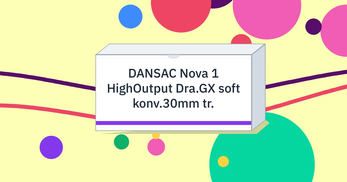 Symbolbild: Packung mit der Aufschrift DANSAC Nova 1 HighOutput Dra.GX soft konv.30mm tr. (PZN 12585230) – Verfügbarkeit und Bezug in Apotheken in Frankfurt am Main