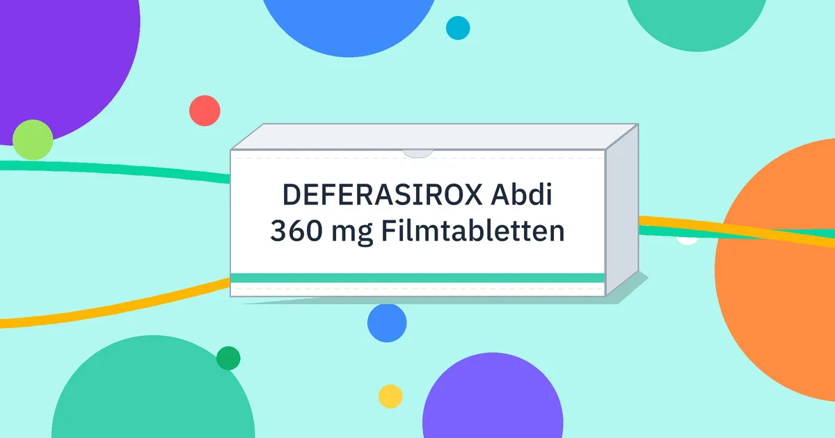 Symbolbild: Packung mit der Aufschrift DEFERASIROX Abdi 360 mg Filmtabletten (PZN 17874619) – Verfügbarkeit und Bezug in Apotheken in Frankfurt am Main