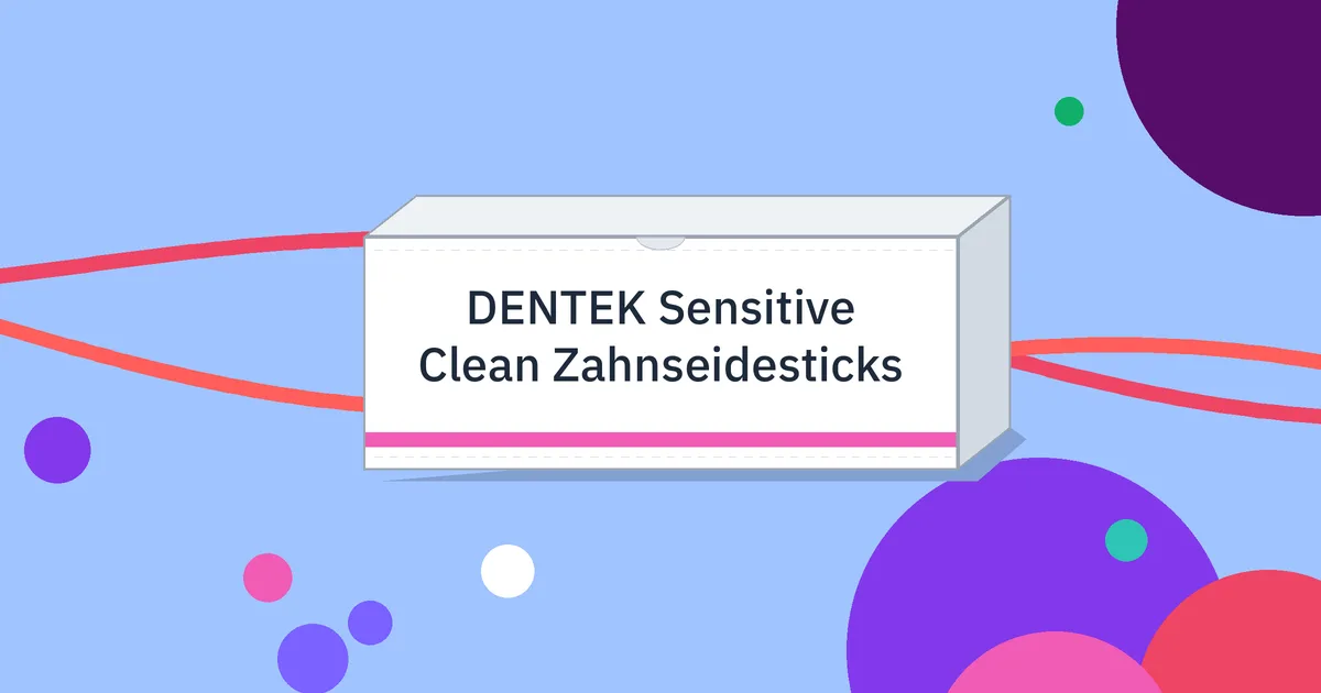 Symbolbild: Packung mit der Aufschrift DENTEK Sensitive Clean Zahnseidesticks (PZN 15616103) – Verfügbarkeit und Bezug in Apotheken in Frankfurt am Main