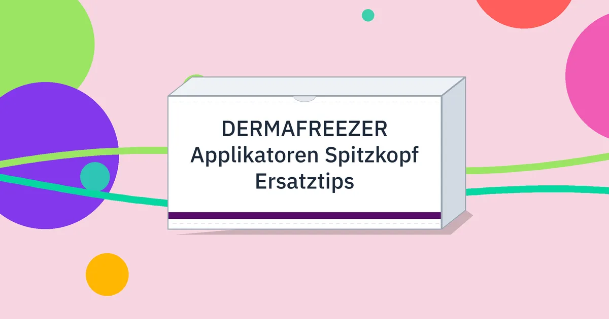 Symbolbild: Packung mit der Aufschrift DERMAFREEZER Applikatoren Spitzkopf Ersatztips (PZN 10781688) – Verfügbarkeit und Bezug in Apotheken in Frankfurt am Main