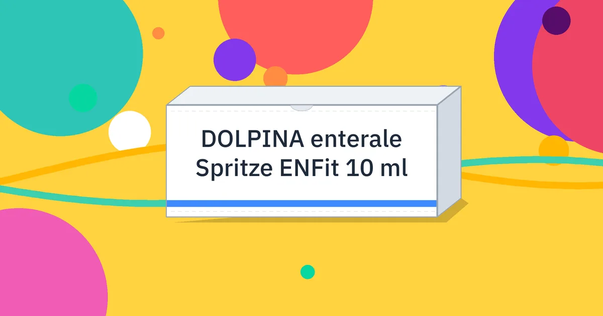 Symbolbild: Packung mit der Aufschrift DOLPINA enterale Spritze ENFit 10 ml (PZN 18714160) – Verfügbarkeit und Bezug in Apotheken in Frankfurt am Main