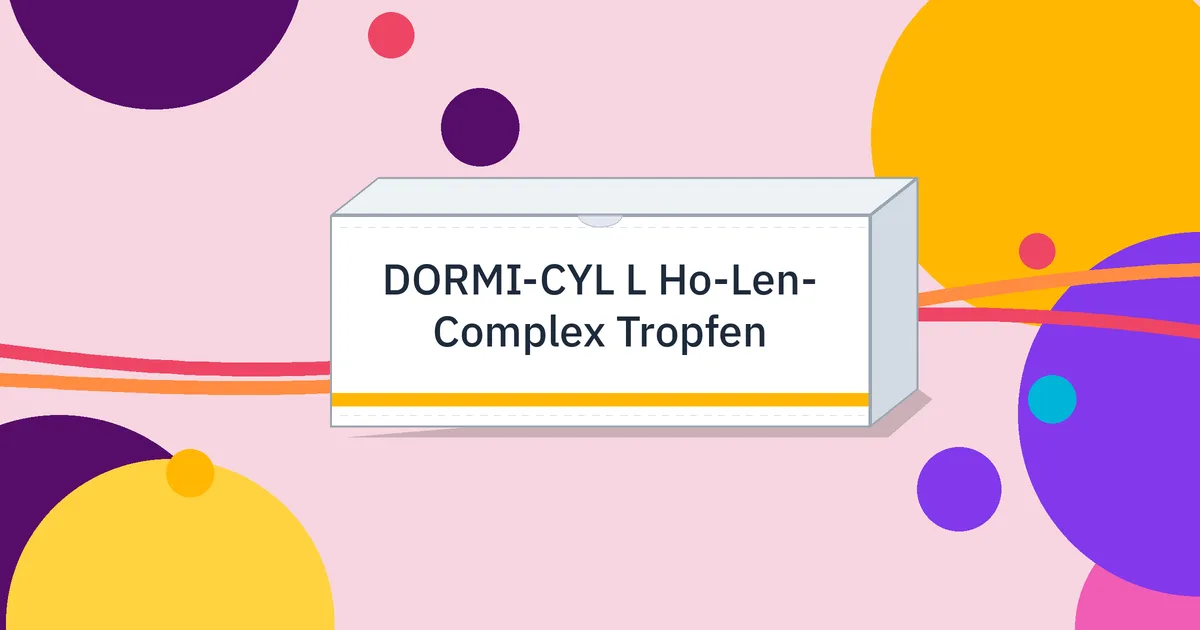 Symbolbild: Packung mit der Aufschrift DORMI-CYL L Ho-Len-Complex Tropfen (PZN 07186255) – Verfügbarkeit und Bezug in Apotheken in Frankfurt am Main