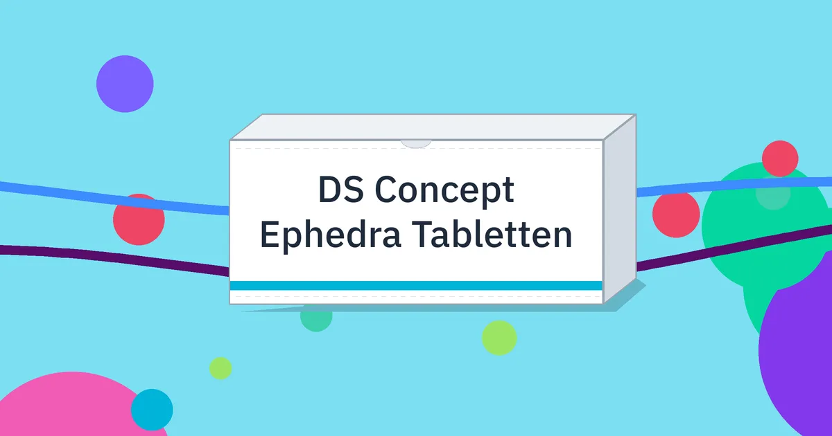 Symbolbild: Packung mit der Aufschrift DS Concept Ephedra Tabletten (PZN 02158550) – Verfügbarkeit und Bezug in Apotheken in Frankfurt am Main