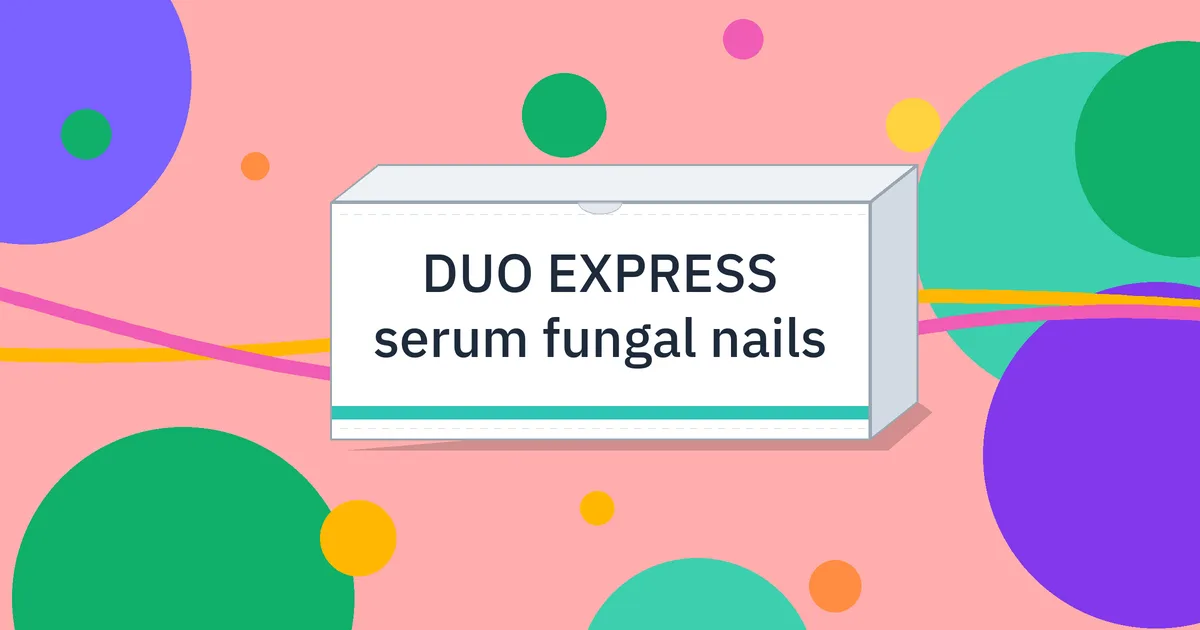 Symbolbild: Packung mit der Aufschrift DUO EXPRESS serum fungal nails (PZN 19513110) – Verfügbarkeit und Bezug in Apotheken in Frankfurt am Main