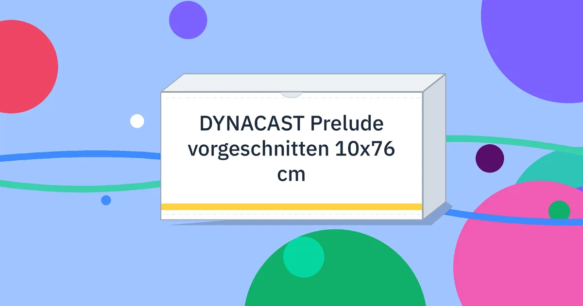 Symbolbild: Packung mit der Aufschrift DYNACAST Prelude vorgeschnitten 10x76 cm (PZN 01869243) – Verfügbarkeit und Bezug in Apotheken in Frankfurt am Main